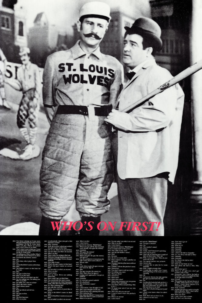 Abbot Costello Whos On First Poster #7012401 27"x40" 27x40 – The Poster ...