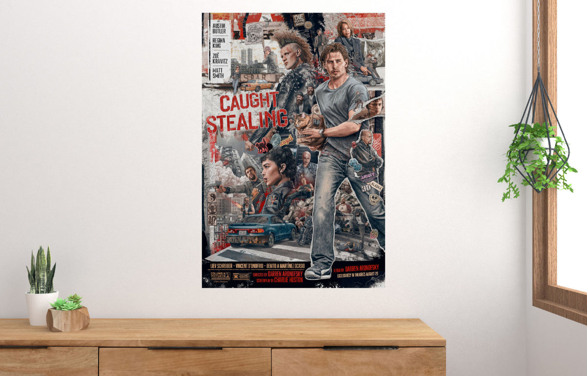 Caught Stealing Poster 24x36 – Noir Crime Wall Art | The Poster Depot