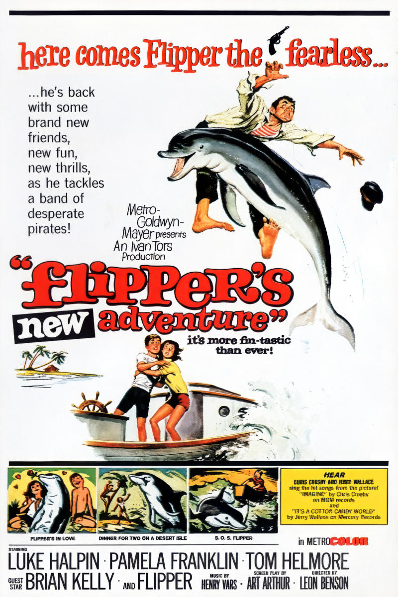 Flipper’s New Adventure Movie Poster 11"x17" – Family Ocean Wall Art ...
