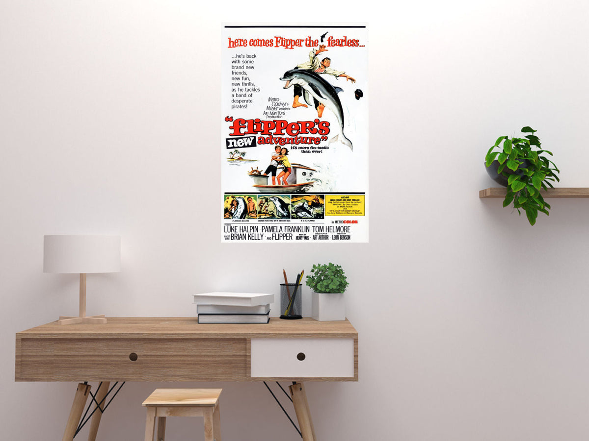 Flipper’s New Adventure Movie Poster 16"x24" – Family Ocean Wall Art ...