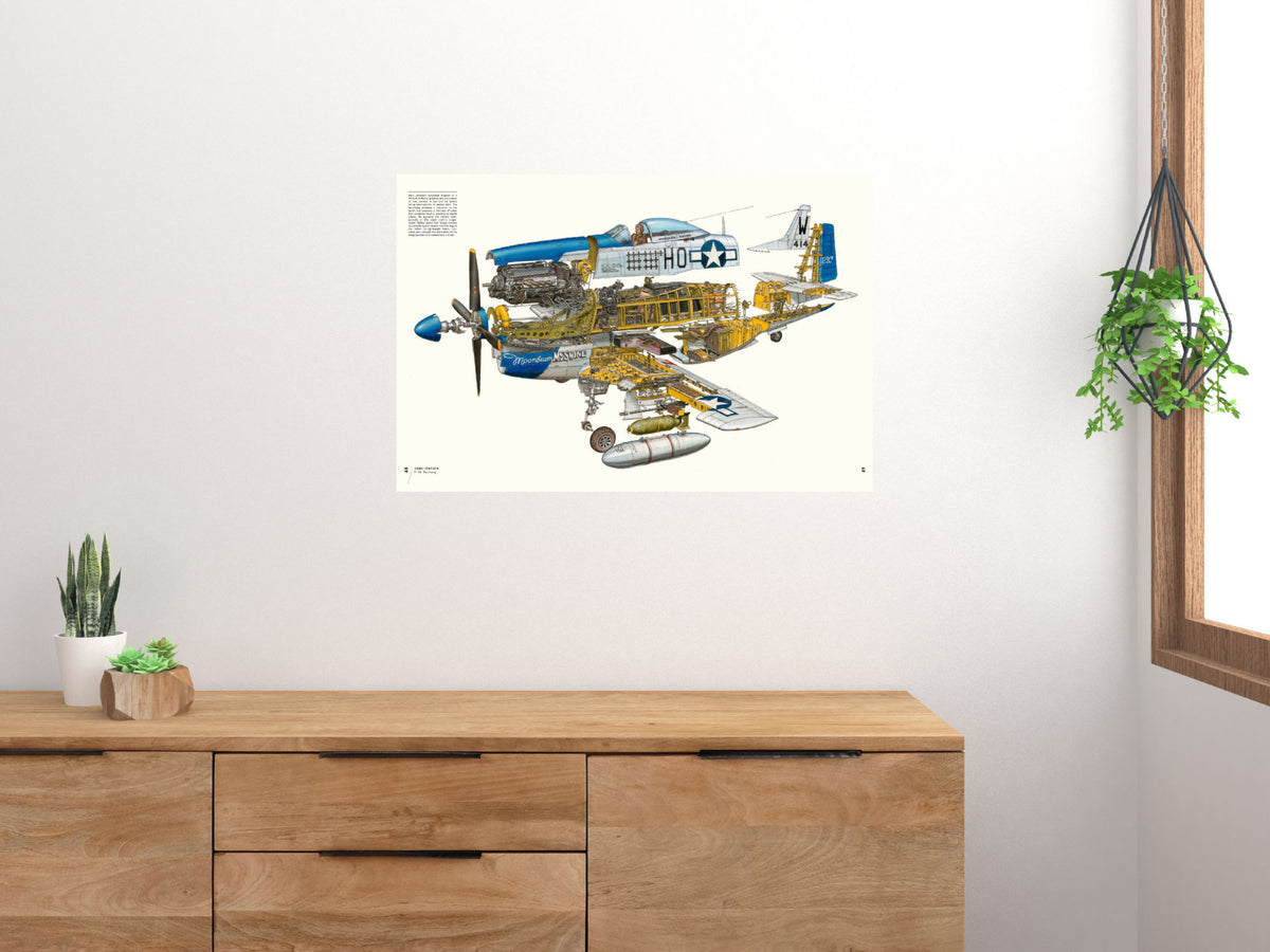 P51 Mustang Cutaway Poster 24x36 24inx36in – The Poster Depot