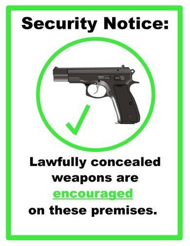 Concealed Carry Weapons Allowed Sign Poster 27inx40in Poster – The ...